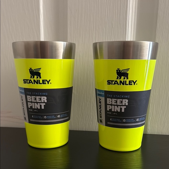 Stanley | Dining | Stanley Yellow And Silver Insulated Beer Pint Set ...